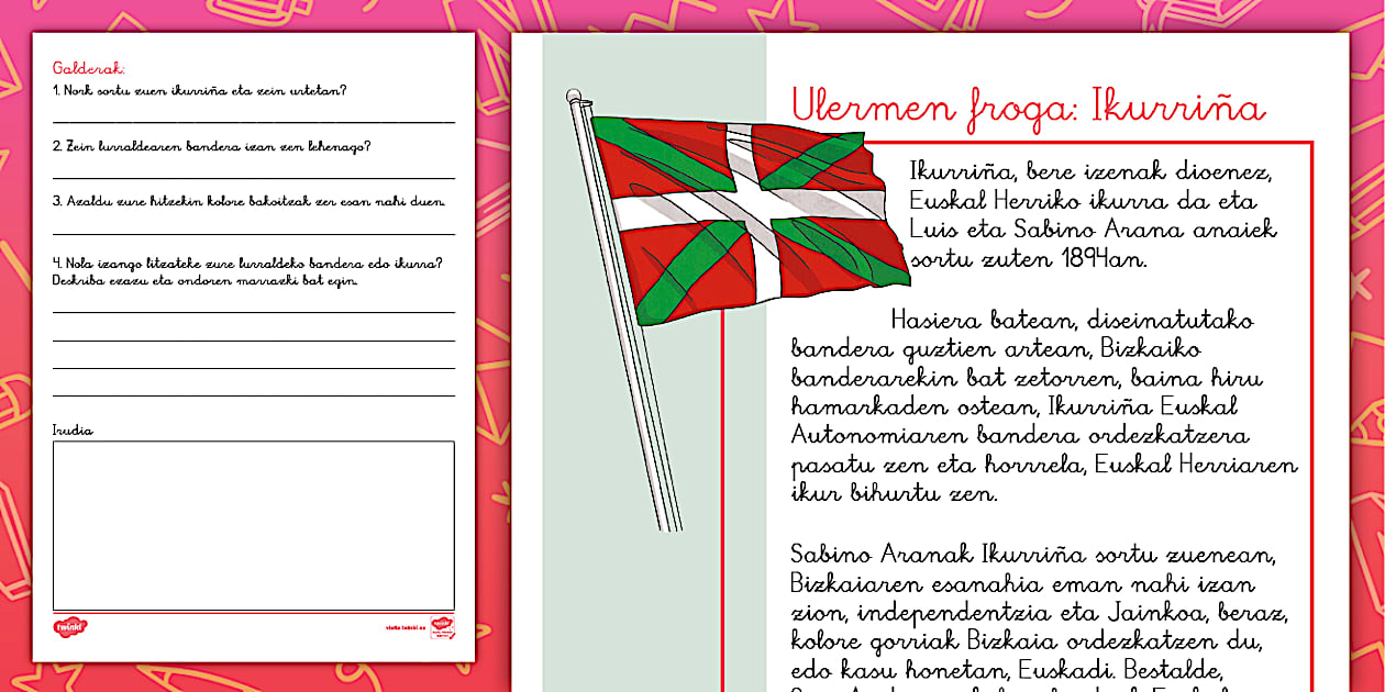 Ulermen froga: Ikurriña - Euskera (Teacher-Made) - Twinkl