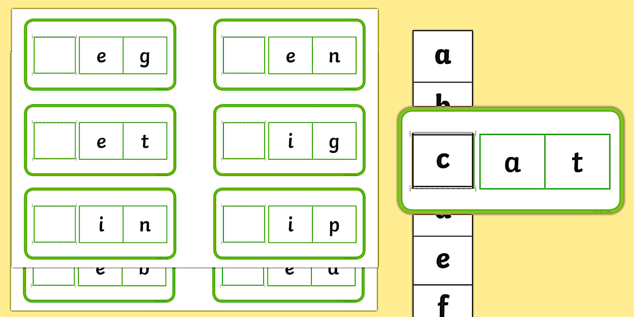 CVC Word Sliders – CVC Words Resource Pack (teacher made)