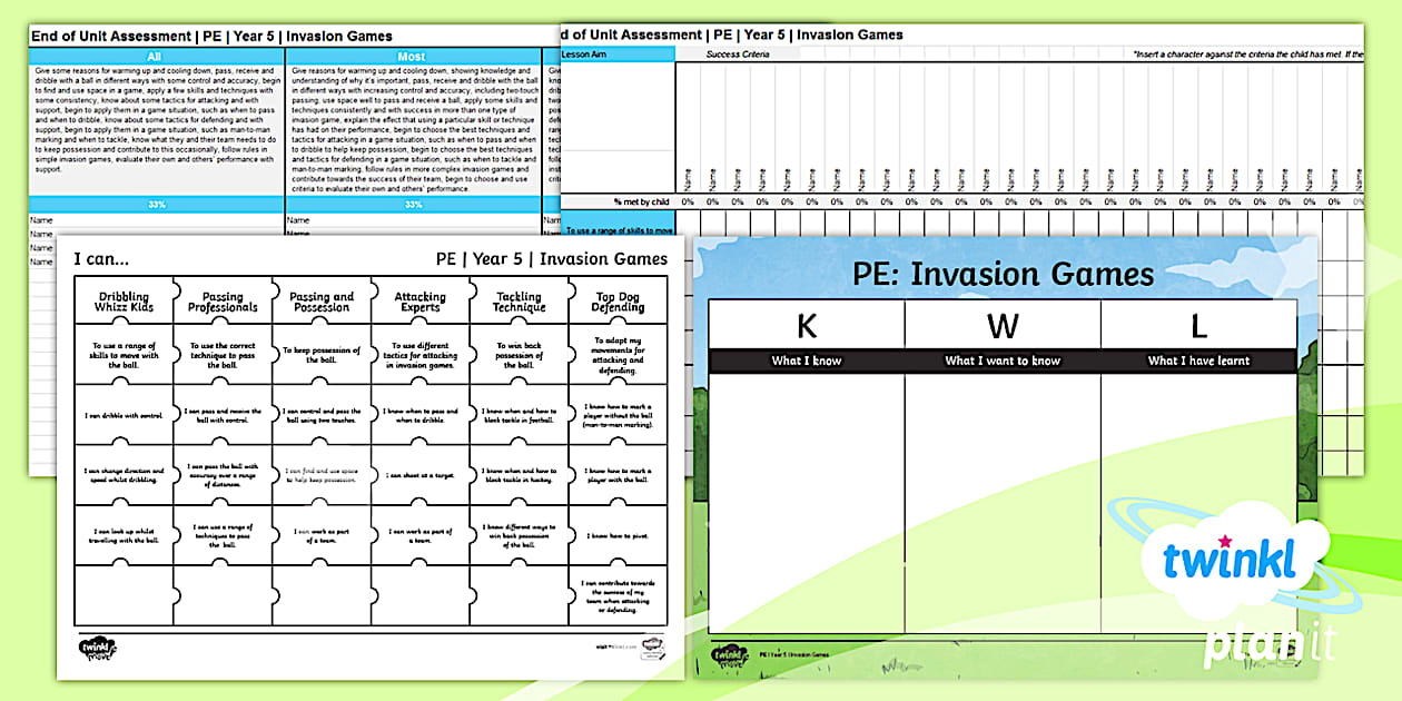 Year 5 Invasion Games Assessment Pack | Twinkl Move | KS2