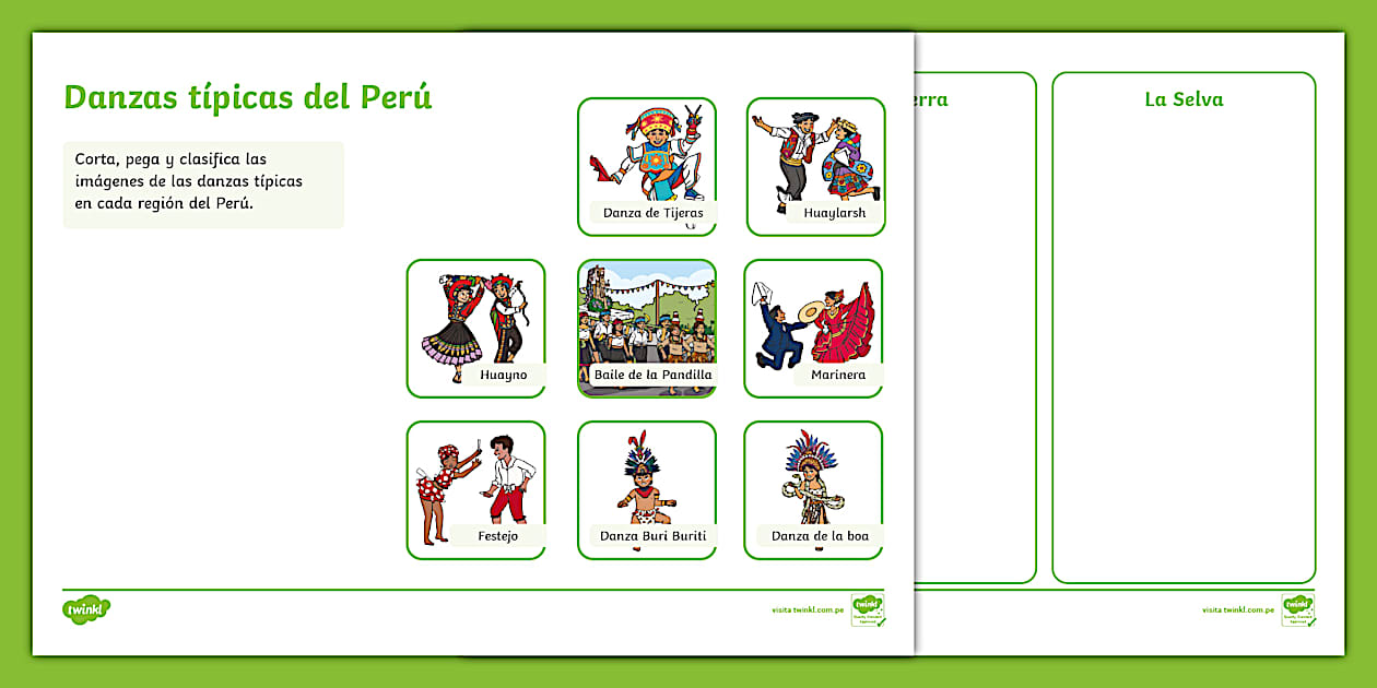 Ficha de actividad: Danzas típicas de las Regiones del Perú