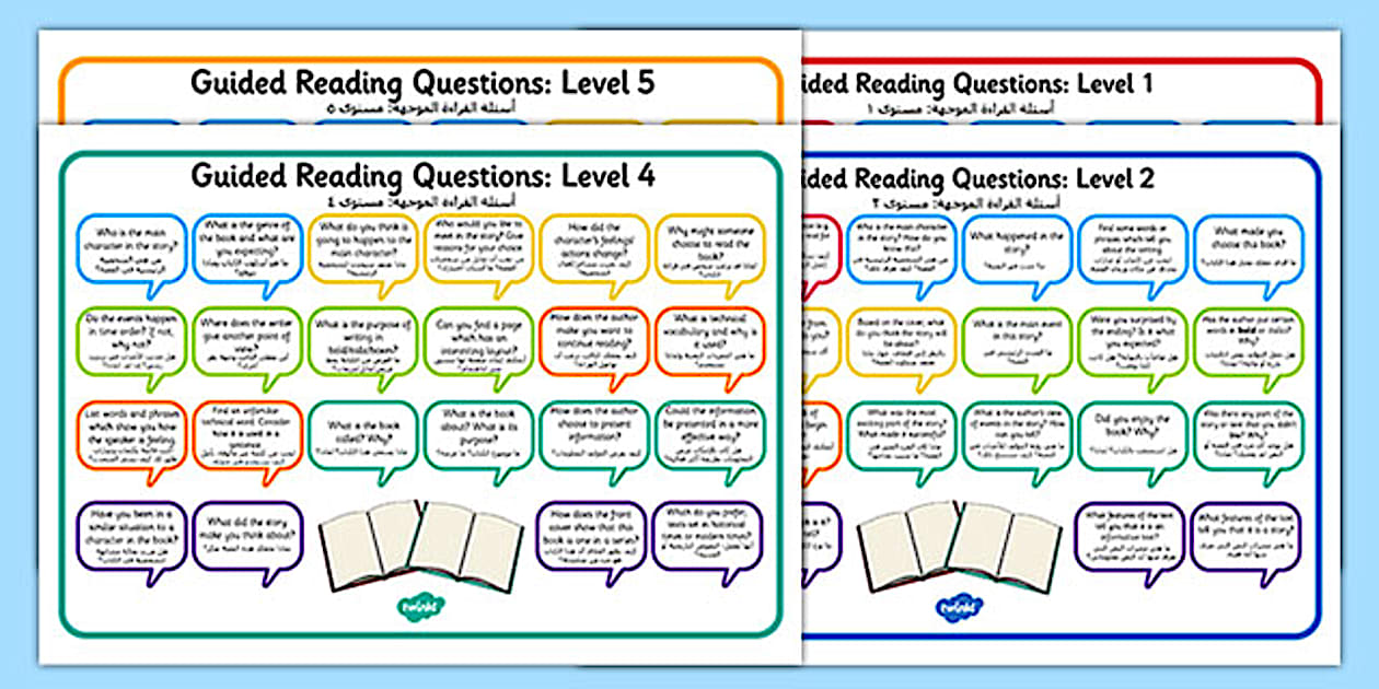 Levelled Guided Reading Questions Mats Arabic Translation