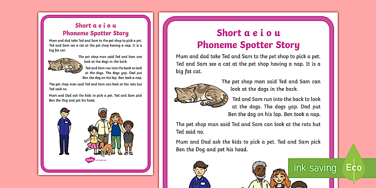 Vowel Stories with Pictures: Short Vowel Sound Spotter Story
