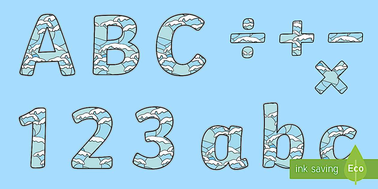 Display Lettering & Symbols (Water) (teacher made) - Twinkl