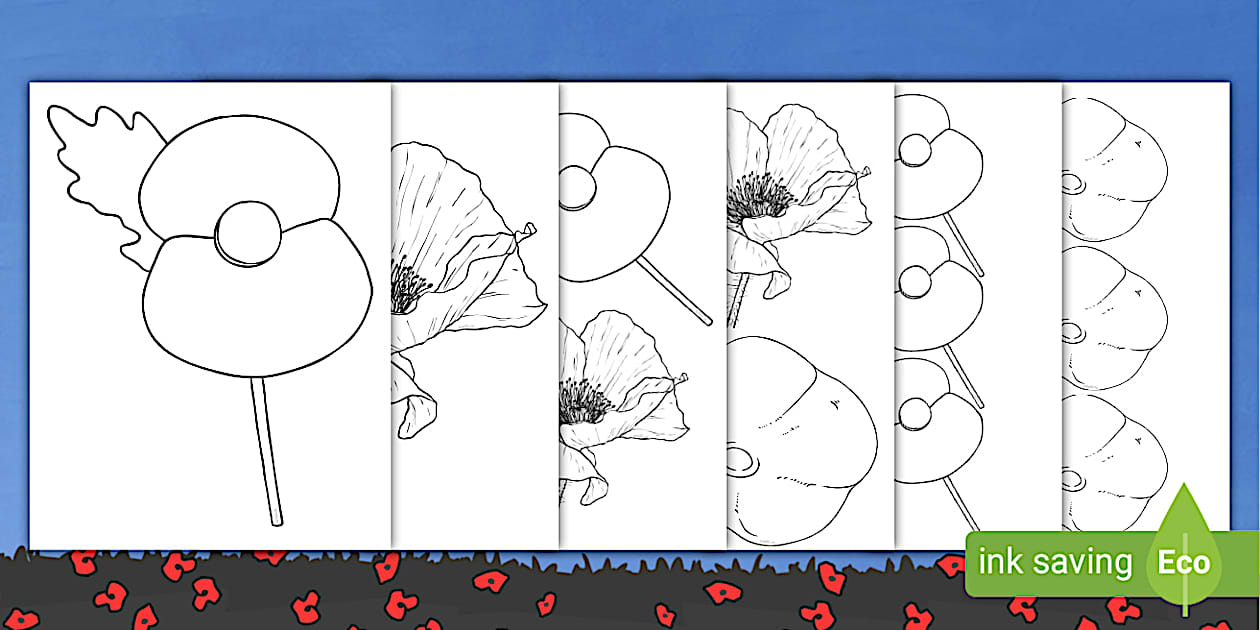 Remembrance Day in Canada Poppy Cut-Outs (teacher made)