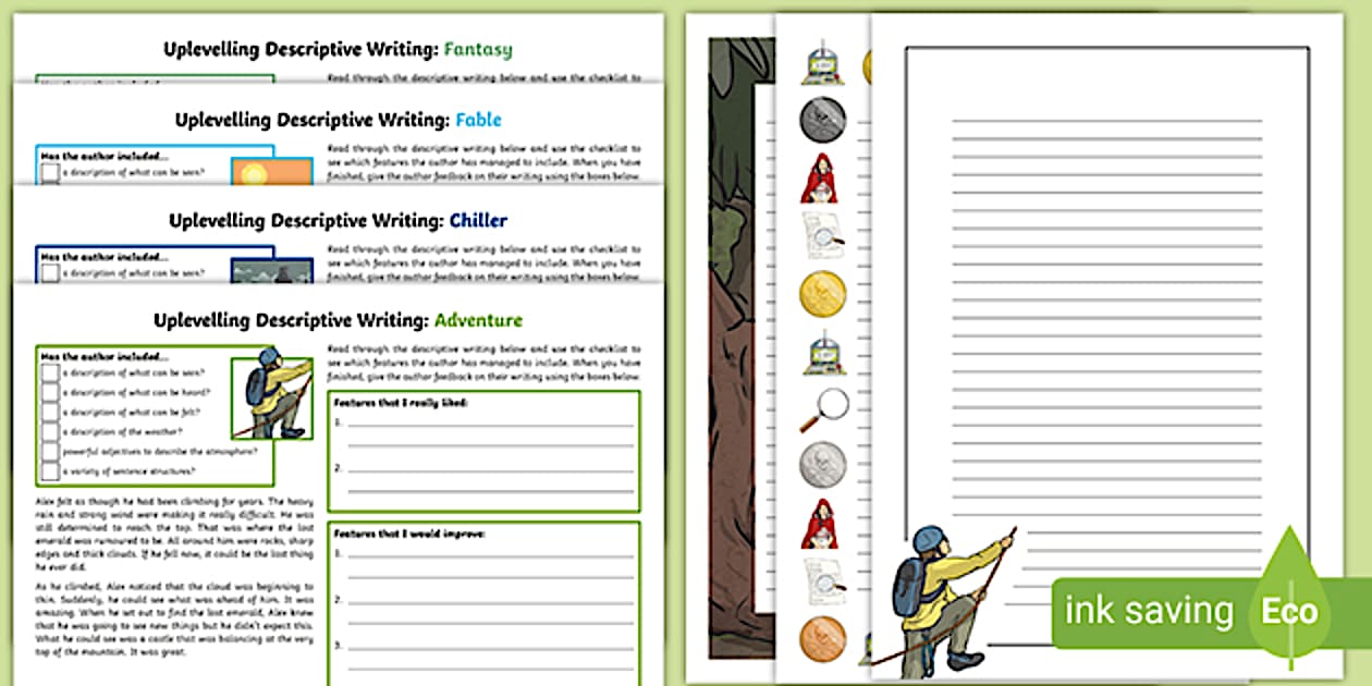 KS2 Uplevelling Descriptive Writing Extracts Worksheets