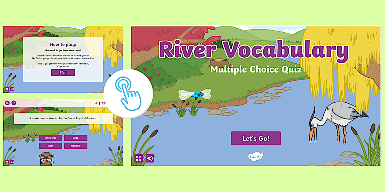 Multiple Choice River Vocabulary Quiz | Twinkl Go! - Twinkl