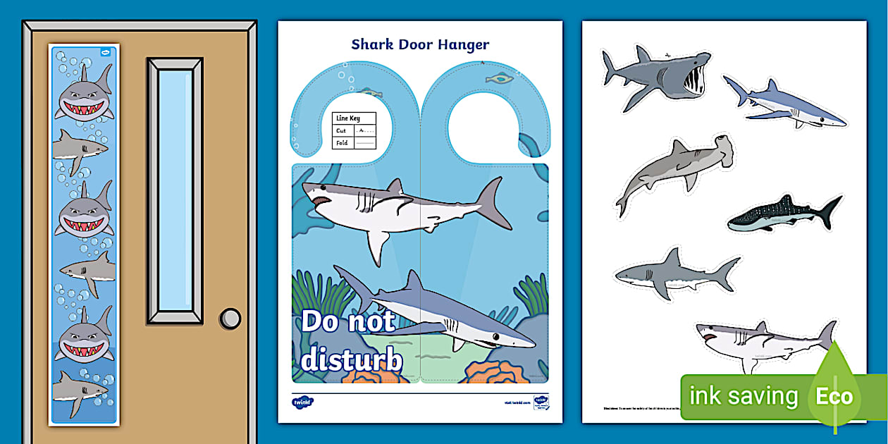 Shark Door Decoration Pack (teacher made) - Twinkl