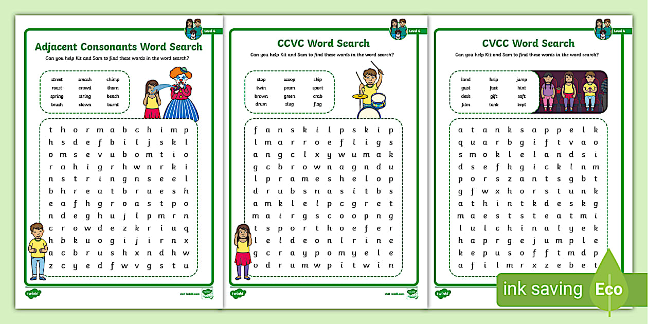Level 4 Twinkl Phonics - Word Search Set - Reading Resources