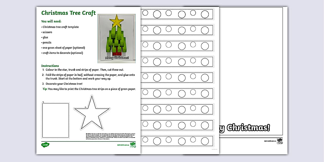 Christmas Tree Craft (teacher made) - Twinkl