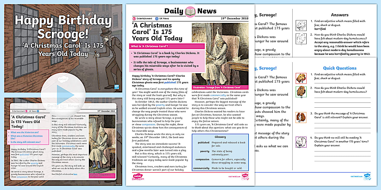 UKS2 ‘A Christmas Carol’ Daily News Resource Pack