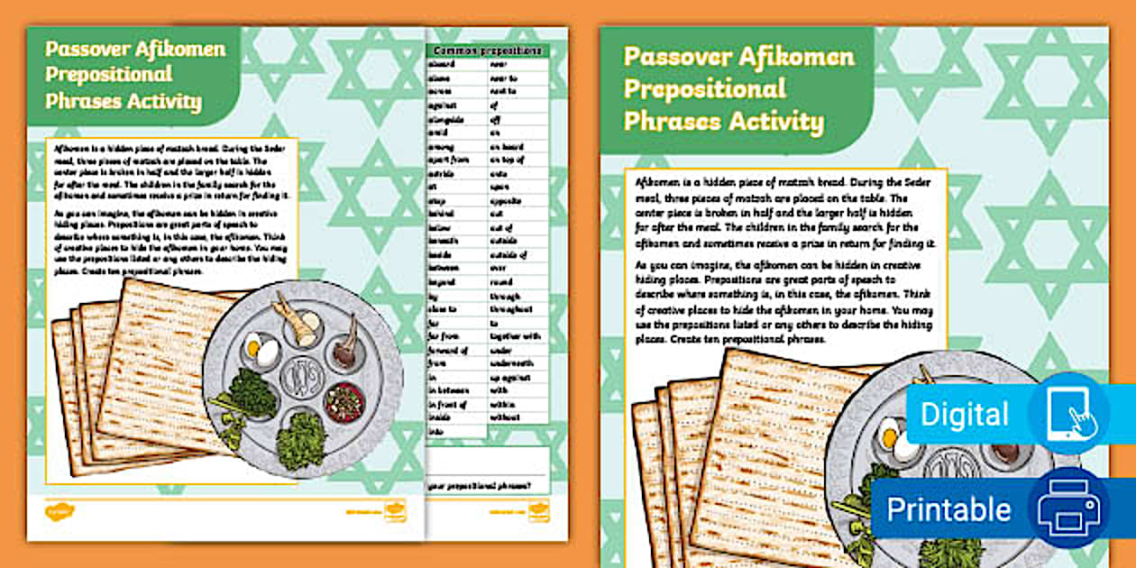 Passover Afikomen Worksheet | Resources | Twinkl USA