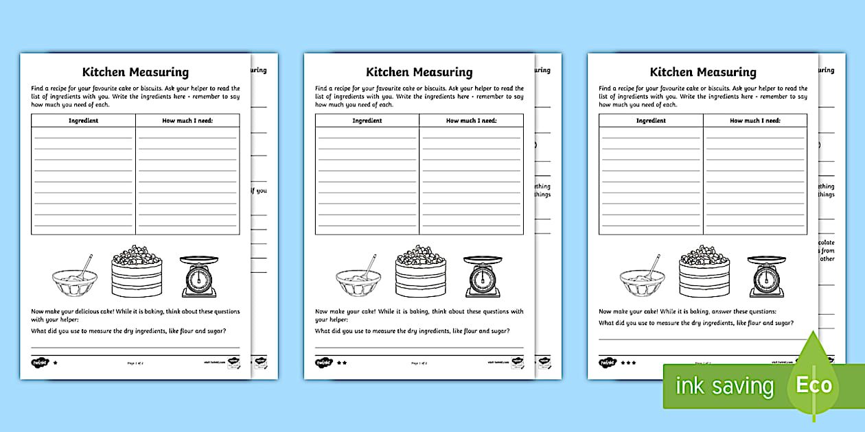 Maths Kitchen Measuring Activity (Ages 5-7) (Teacher-Made)