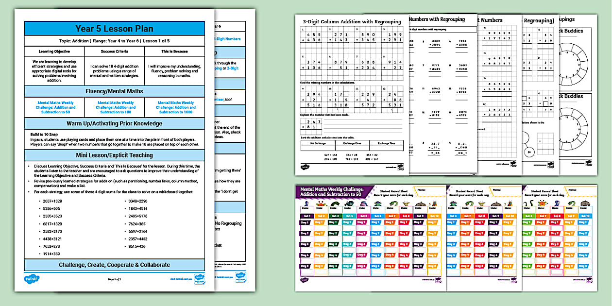 Year 5 Inclusion Addition Differentiated Lesson Plan 1