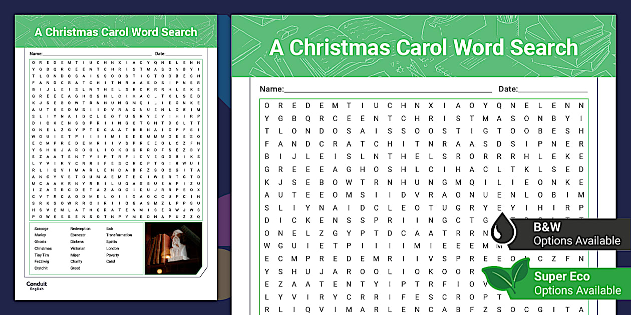 A Christmas Carol: Word Search (teacher made) - Twinkl