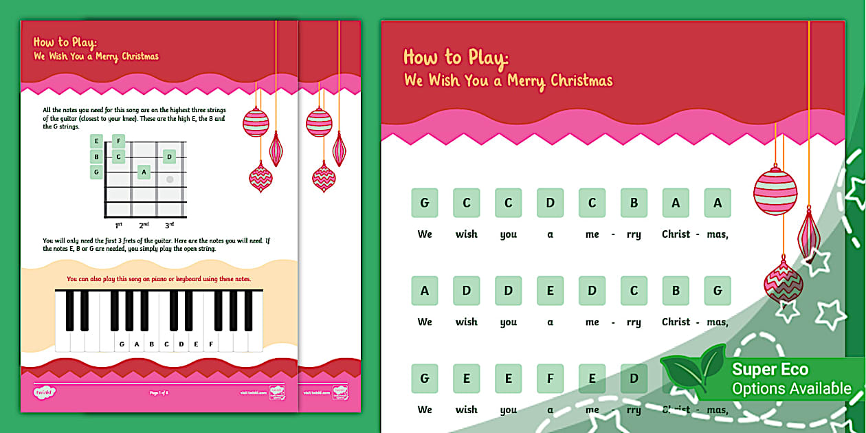 How to Play Christmas Songs on Guitar and Keyboard - Twinkl