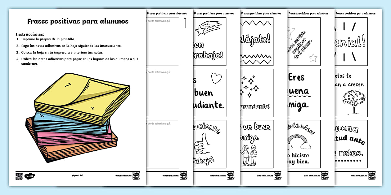 Frases positivas para alumnos (teacher made) - Twinkl
