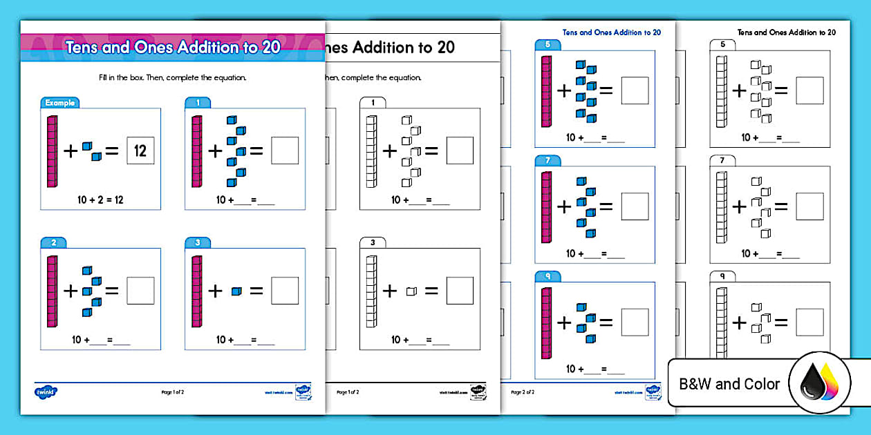 First Grade Place Value: Tens and Ones Addition to 20