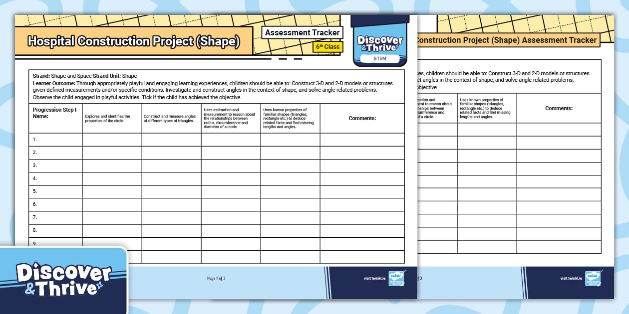 Hospital Construction Project Assessment Tracker - Twinkl