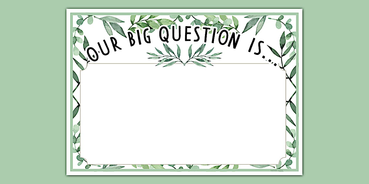 Muted Botanical-Themed Our Big Question Is... Display Poster