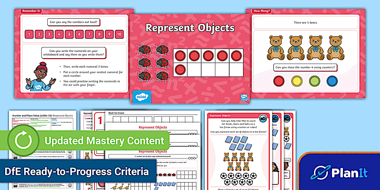 👉 Y1 Represent Objects Planit Maths Lesson 4 Twinkl