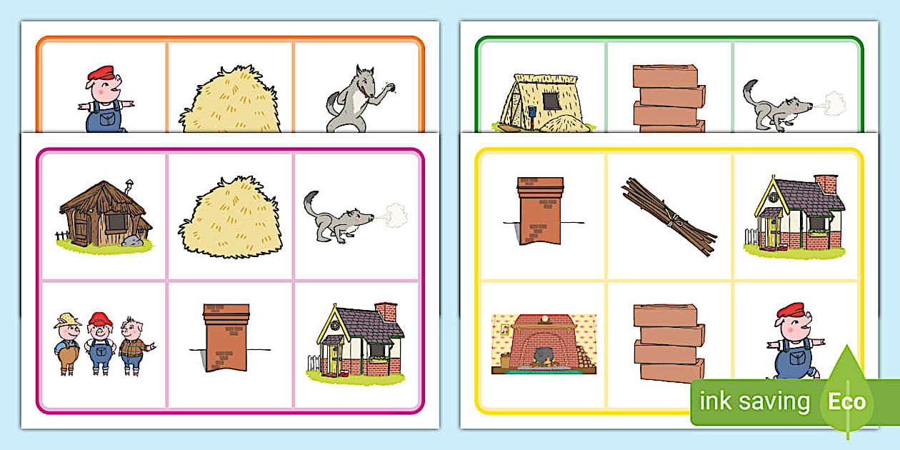 The Three Little Pigs Bingo Game (teacher made) - Twinkl