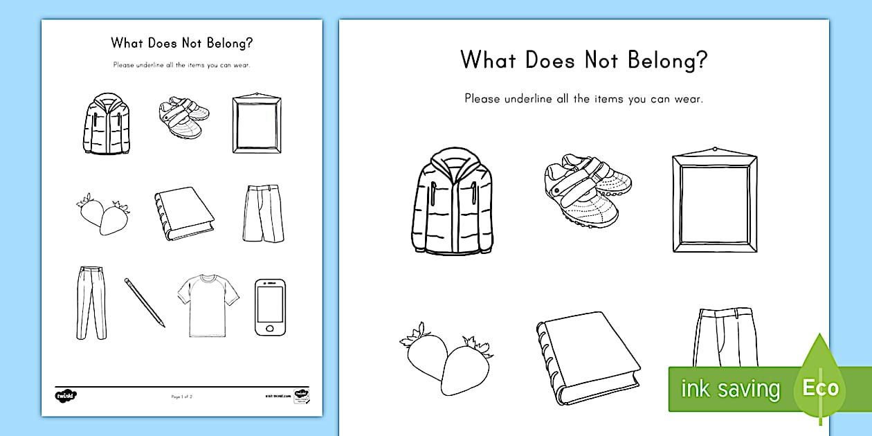 What Does Not Belong Worksheet / Worksheet (teacher made)