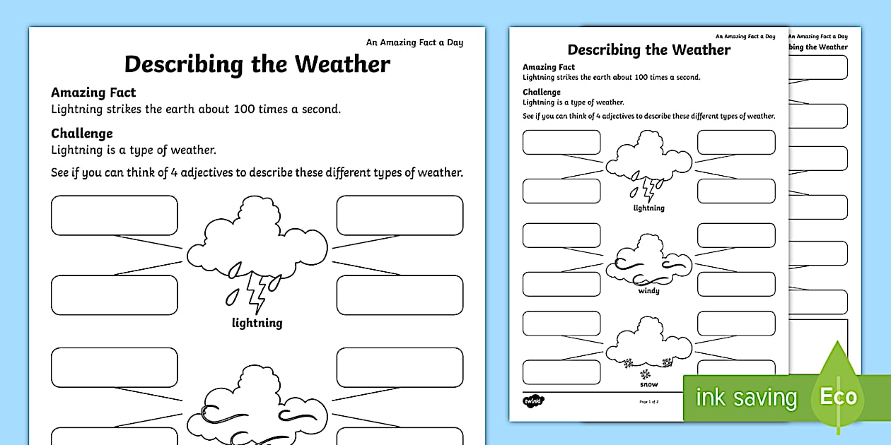 Editable Describing the Weather Worksheet (professor feito)
