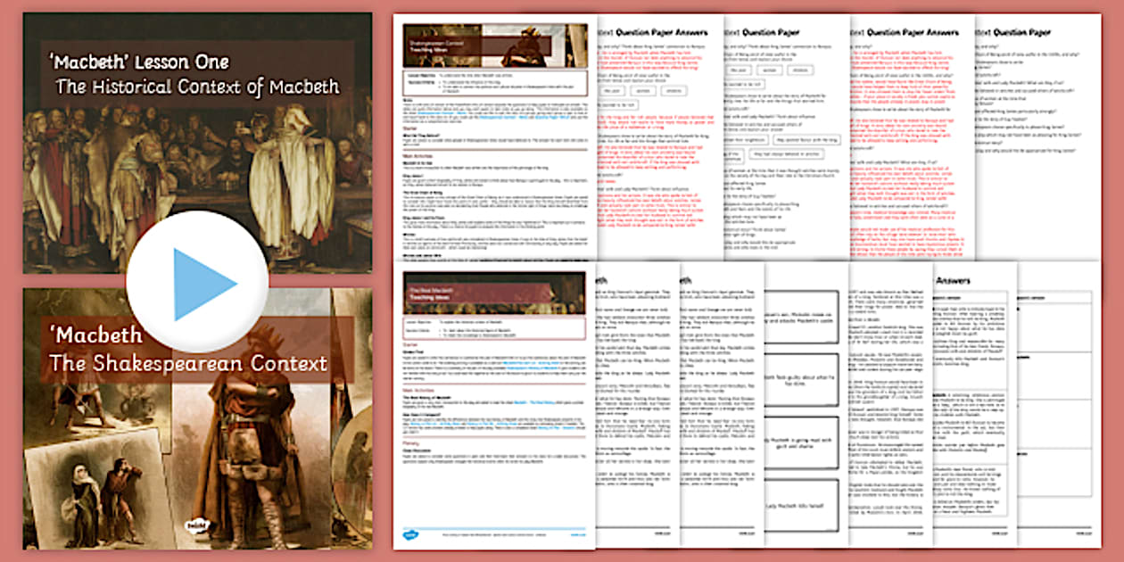 Macbeth Context Lesson Resource Pack | GCSE English | Beyond