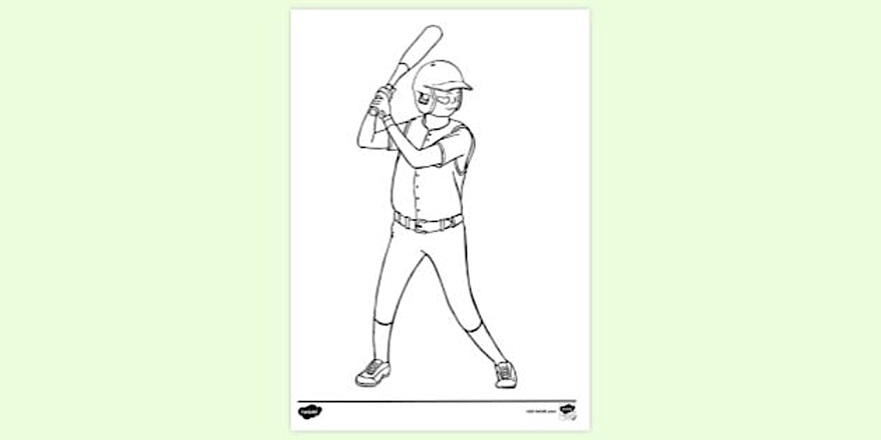 Softball Colouring Page Printable | Colouring Sheets