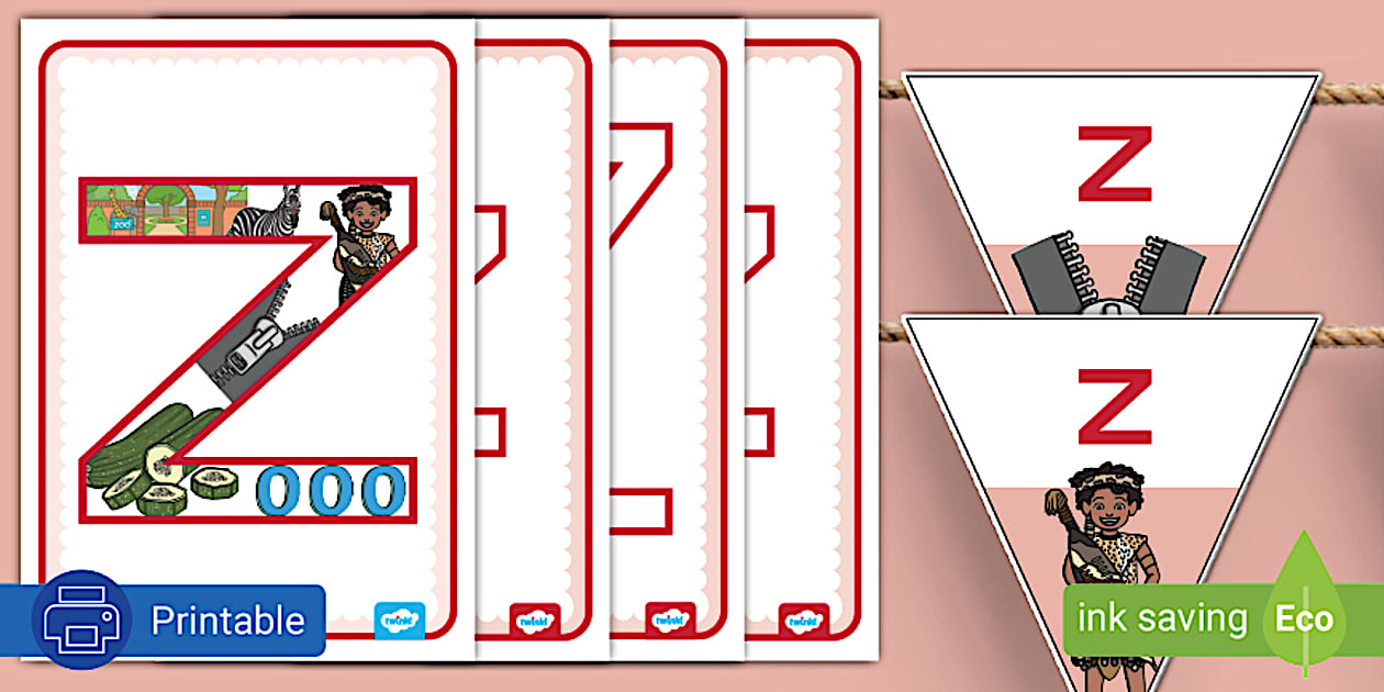 Gr. R Phonics Display Posters and Bunting: Z Sound - Twinkl