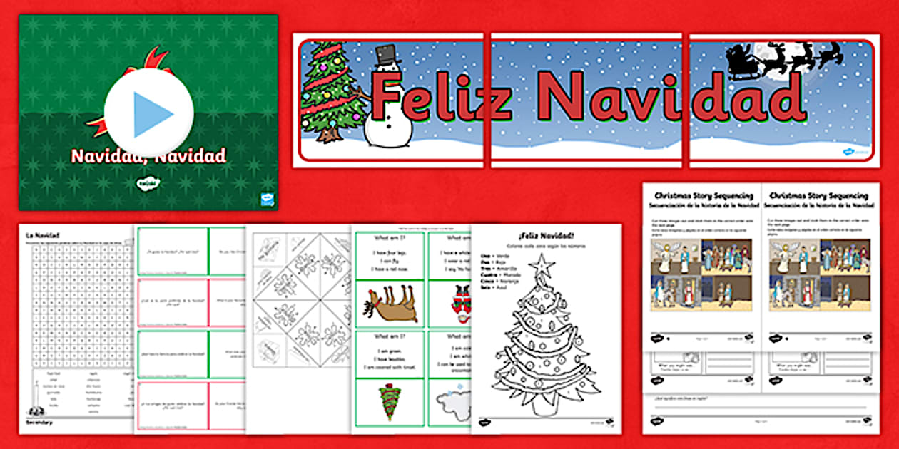 Spanish Class Christmas Activities - Holiday Pack for Kids