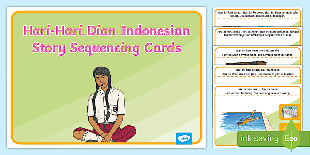 Hari-Hari Dian Indonesian Story Sequencing Cards - Twinkl