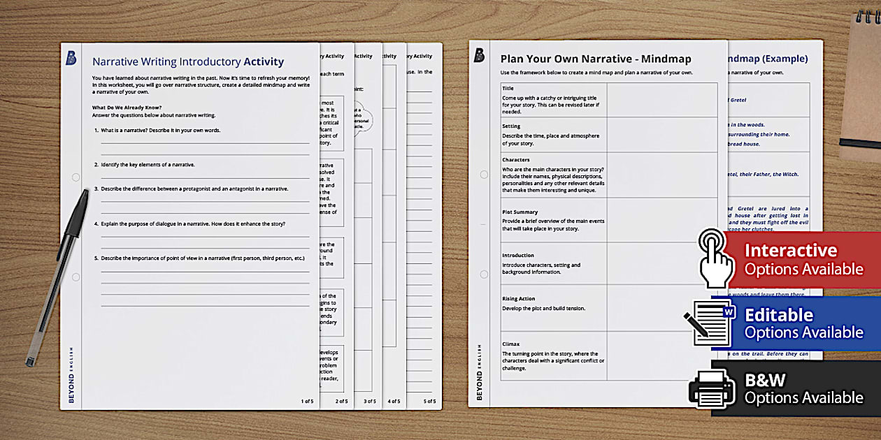Narrative Writing Introductory Activity (teacher made)