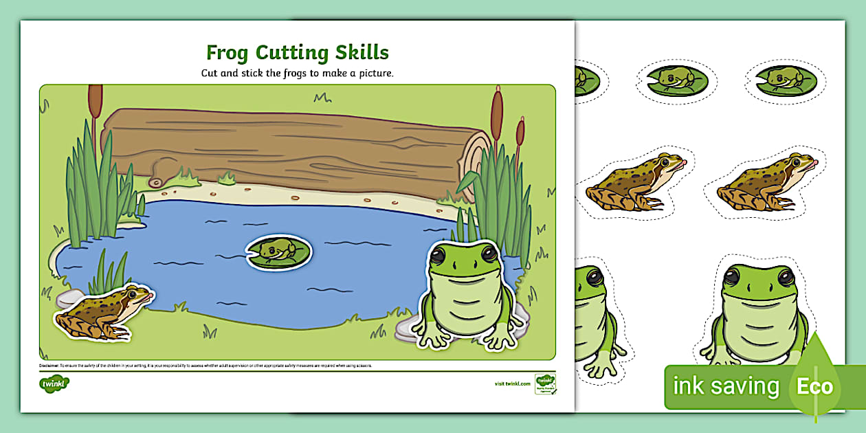 Frogs Cutting Skills Activity (teacher made) - Twinkl