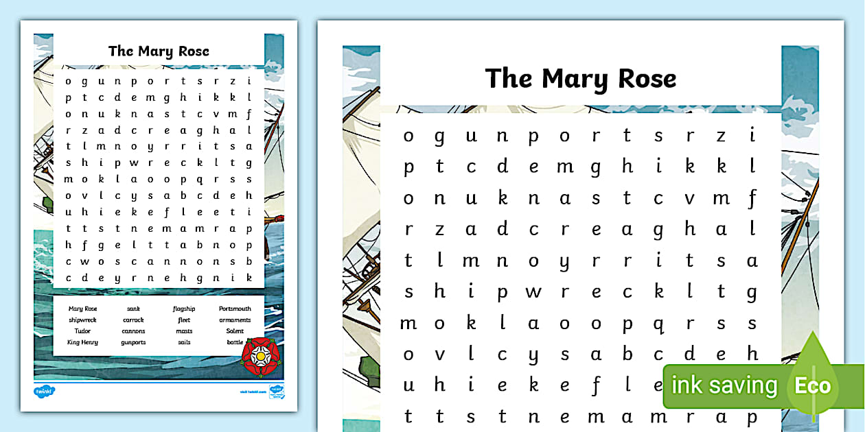 KS2 Mary Rose Word Search (teacher made) - Twinkl