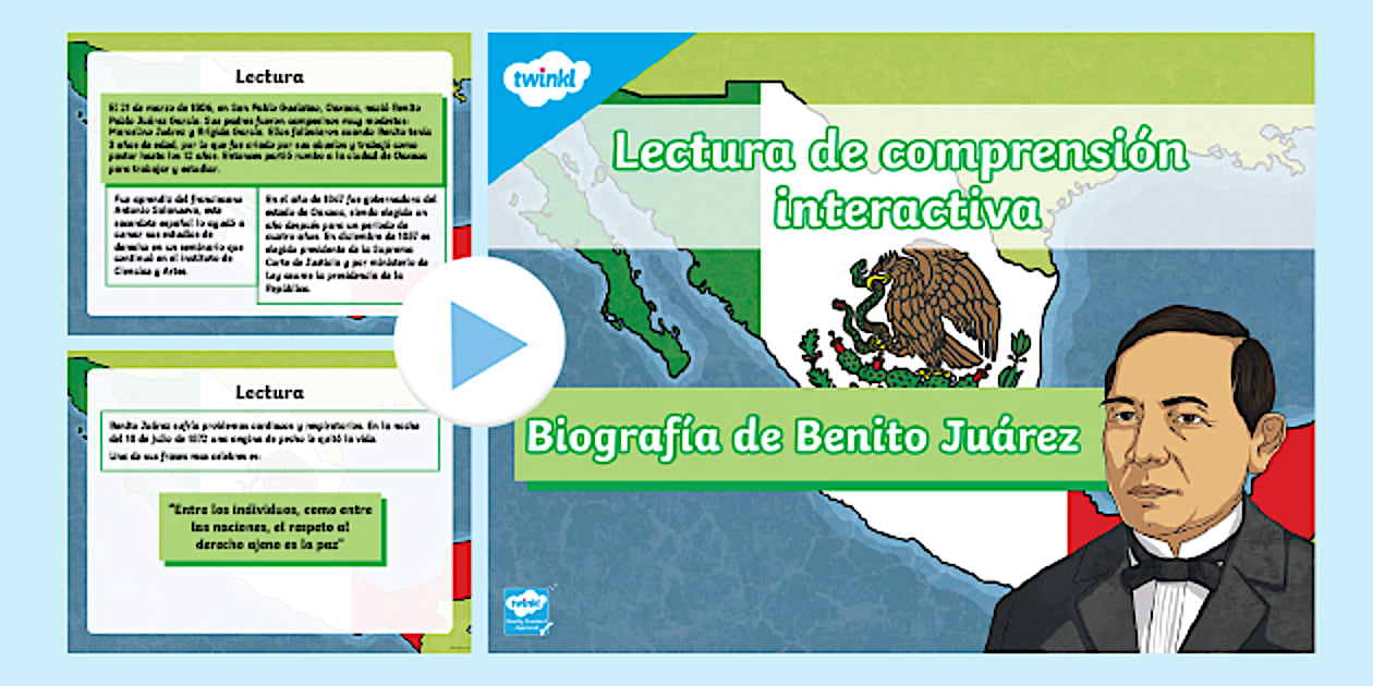 PowerPoint: Lectura biografía de Benito Juárez - Twinkl