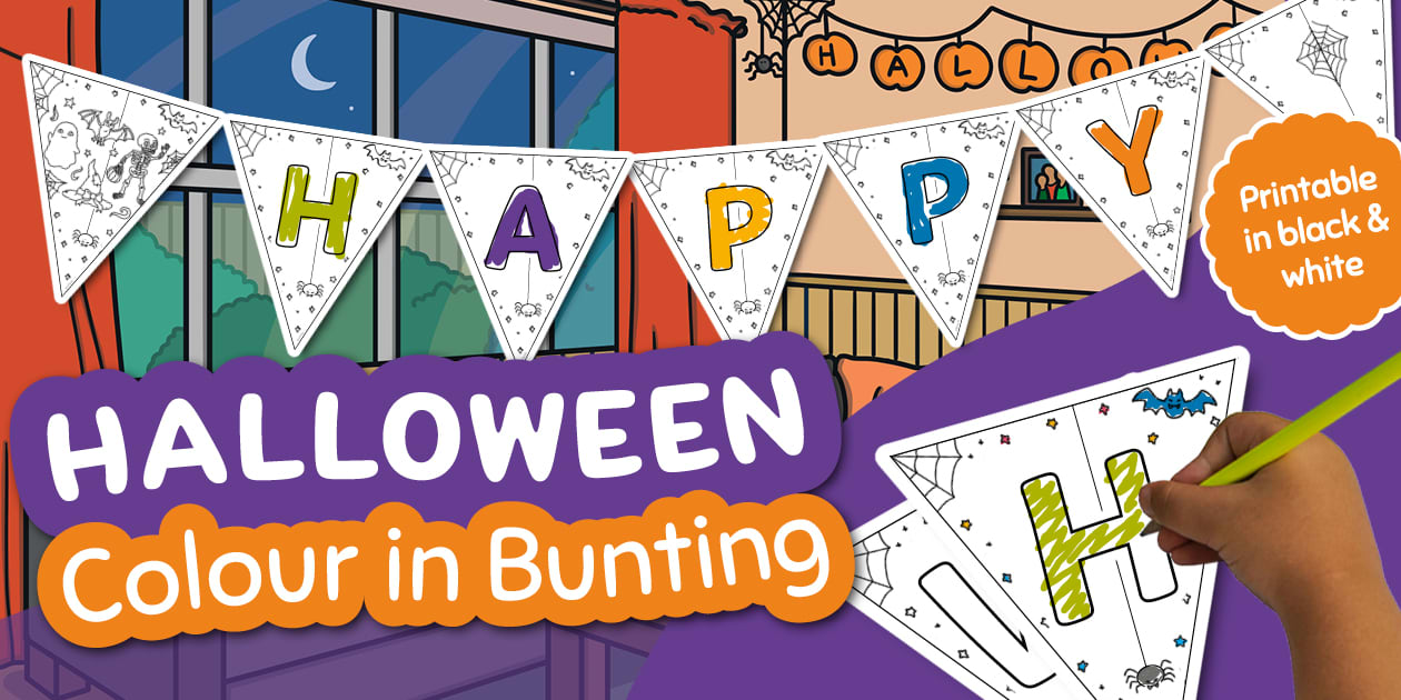 Happy Halloween Colour In Bunting