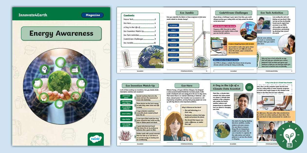 Innovate4Earth: Energy Awareness: Magazine (teacher made)