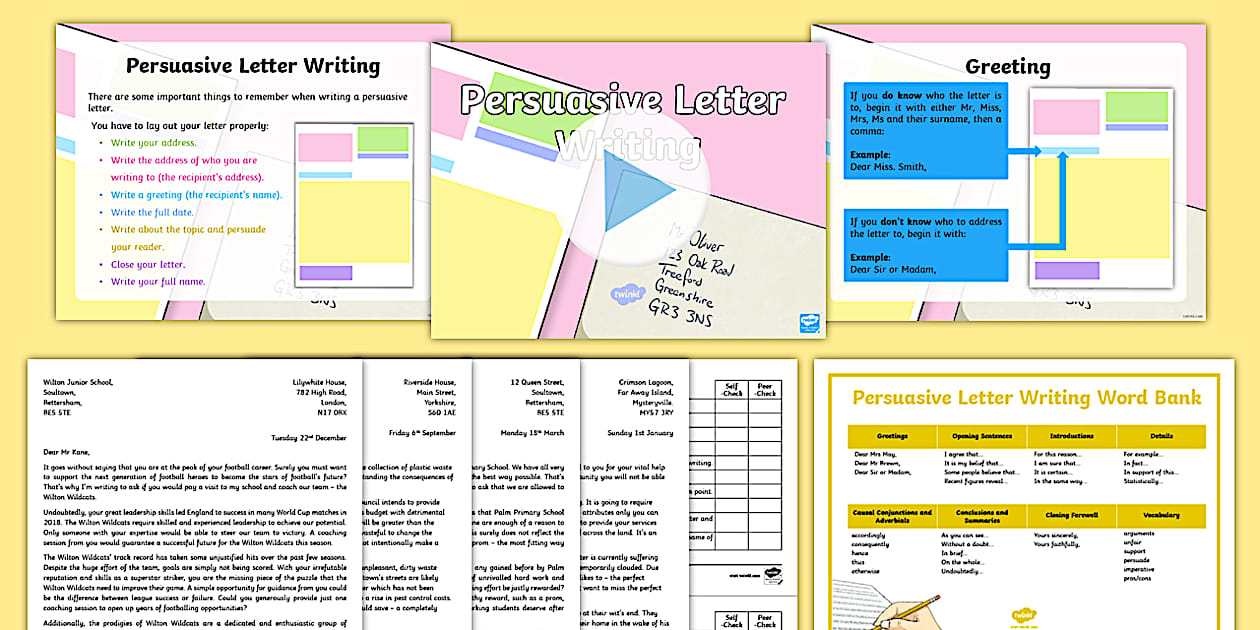 Editable Persuasive Letter Examples Writing KS2 Resource Pack