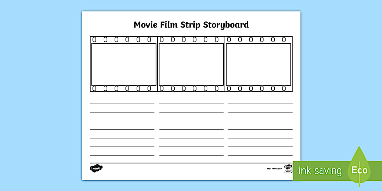 Movie Film Strip Storyboard Template - Creative Writing