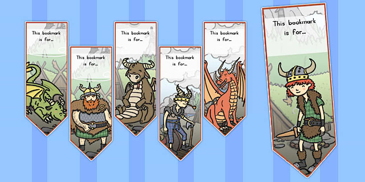 Black and White How to Train Your Dragon Bookmarks - Twinkl