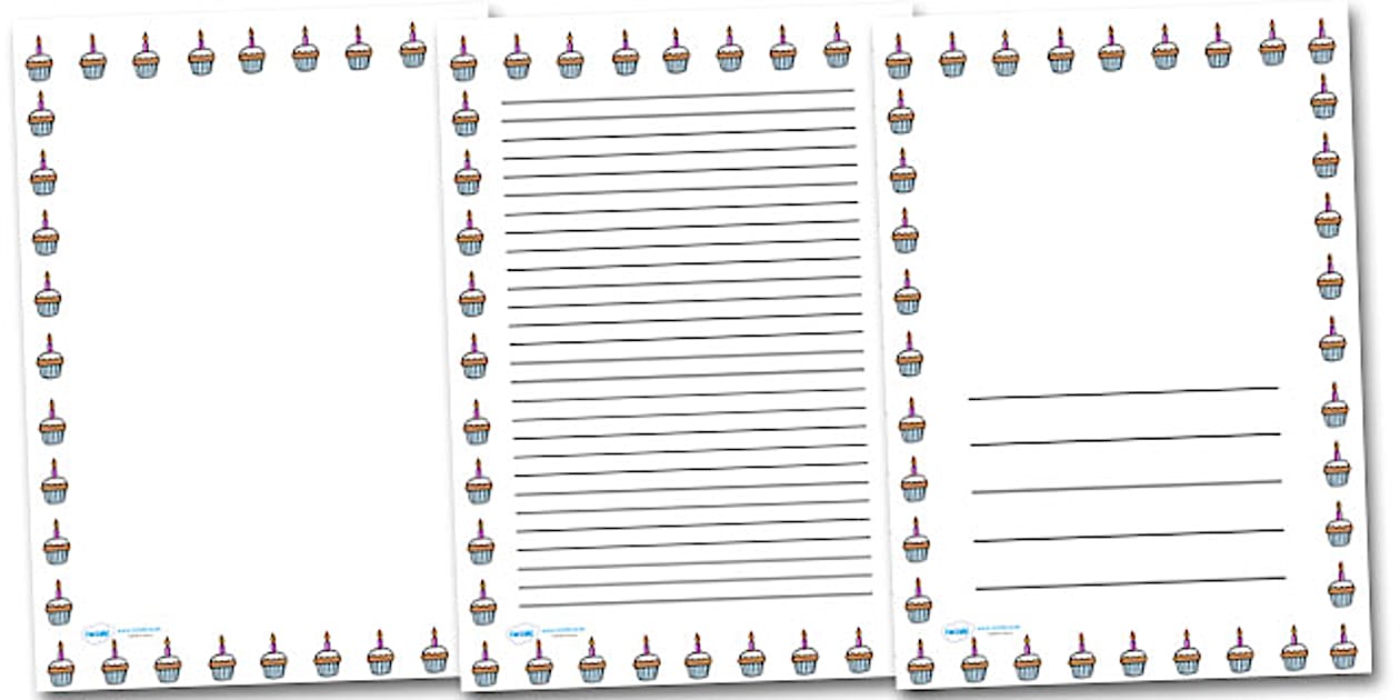 Editable Birthday Bun Portrait Page Borders - Twinkl
