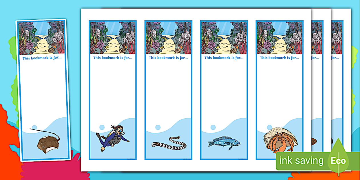 Cool Bookmarks for Books - Under the Sea Themed - Twinkl