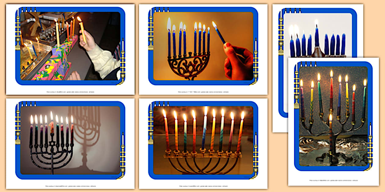 Menorah Display Photos (teacher made) - Twinkl