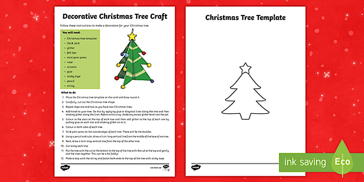 KS2 Decorative Christmas Tree Craft Activity (teacher made)