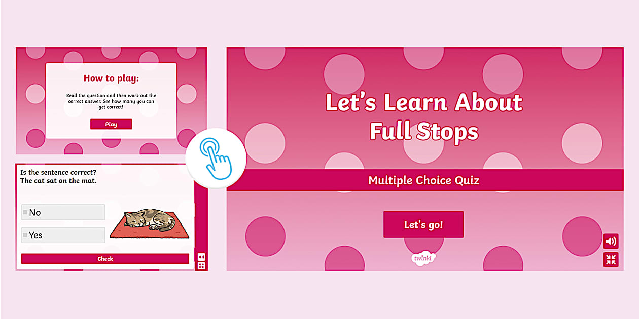 Let's Learn About Full Stops Interactive Quiz - Twinkl