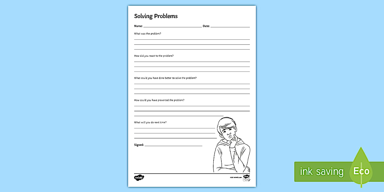 Solving Problems Worksheet / Worksheet - Twinkl