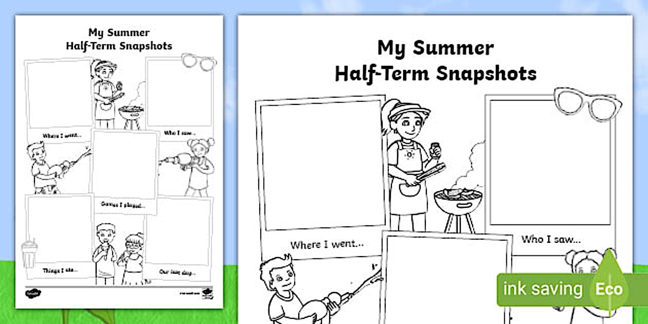 Editable Summer Half Term Holiday Snapshots (teacher made)