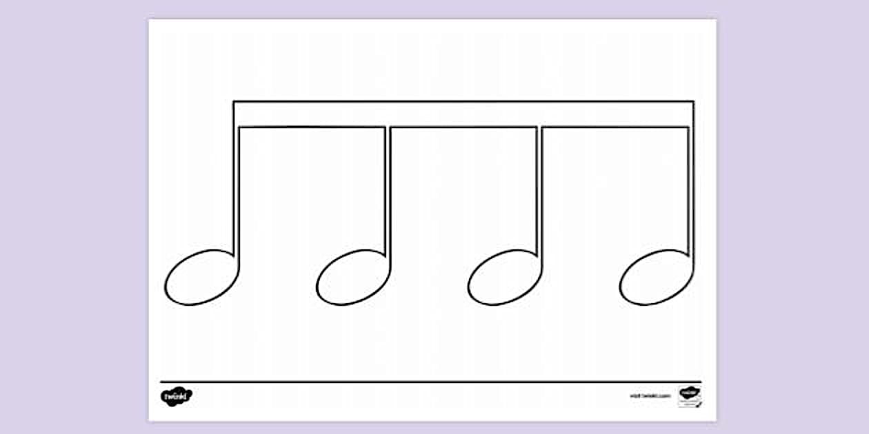 Colouring Page of Music Notes | Colouring Sheets - Twinkl