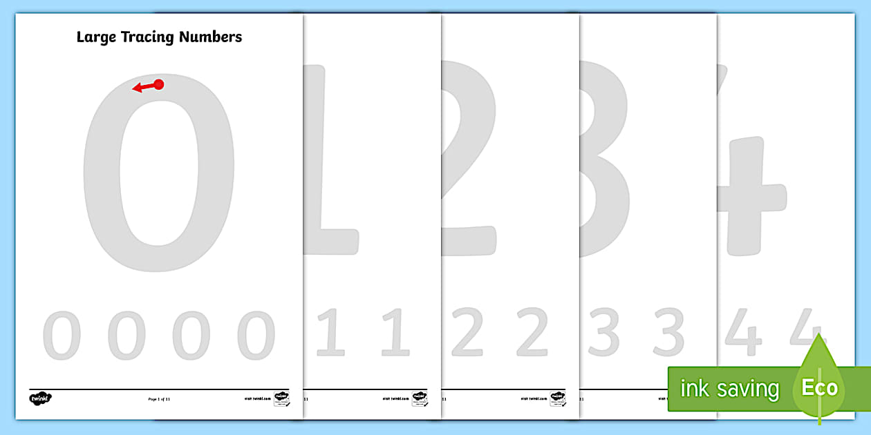 Large Tracing Numbers (Hecho por educadores) - Twinkl